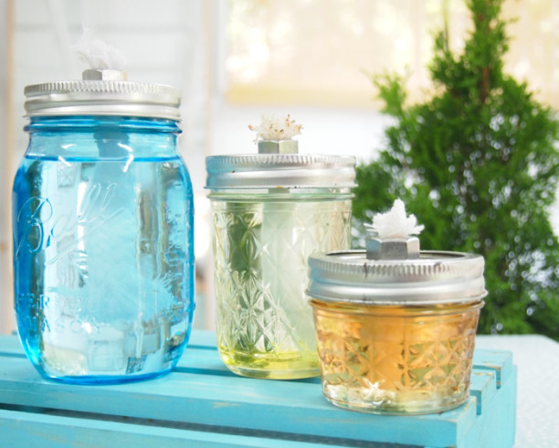 5 Mason Jar Oil Lamps - diy Thought