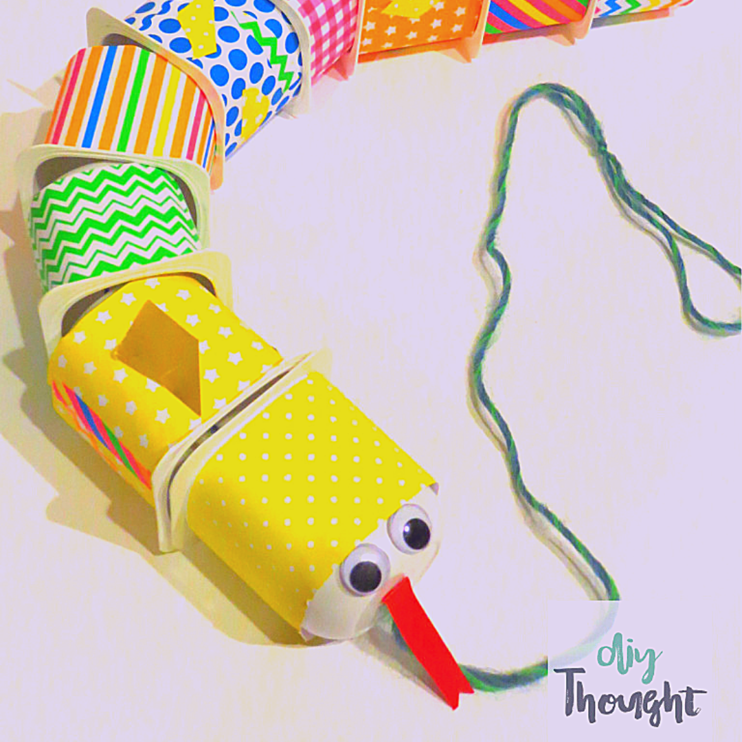 Recycled Yogurt Pot Snake - DIY Thought