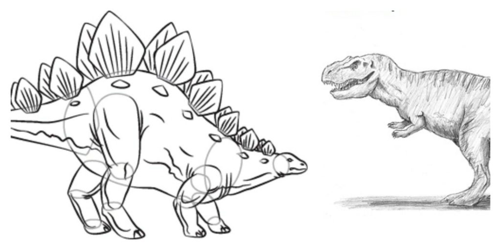 5 Learn To Draw A Dinosaur Tutorials - diy Thought