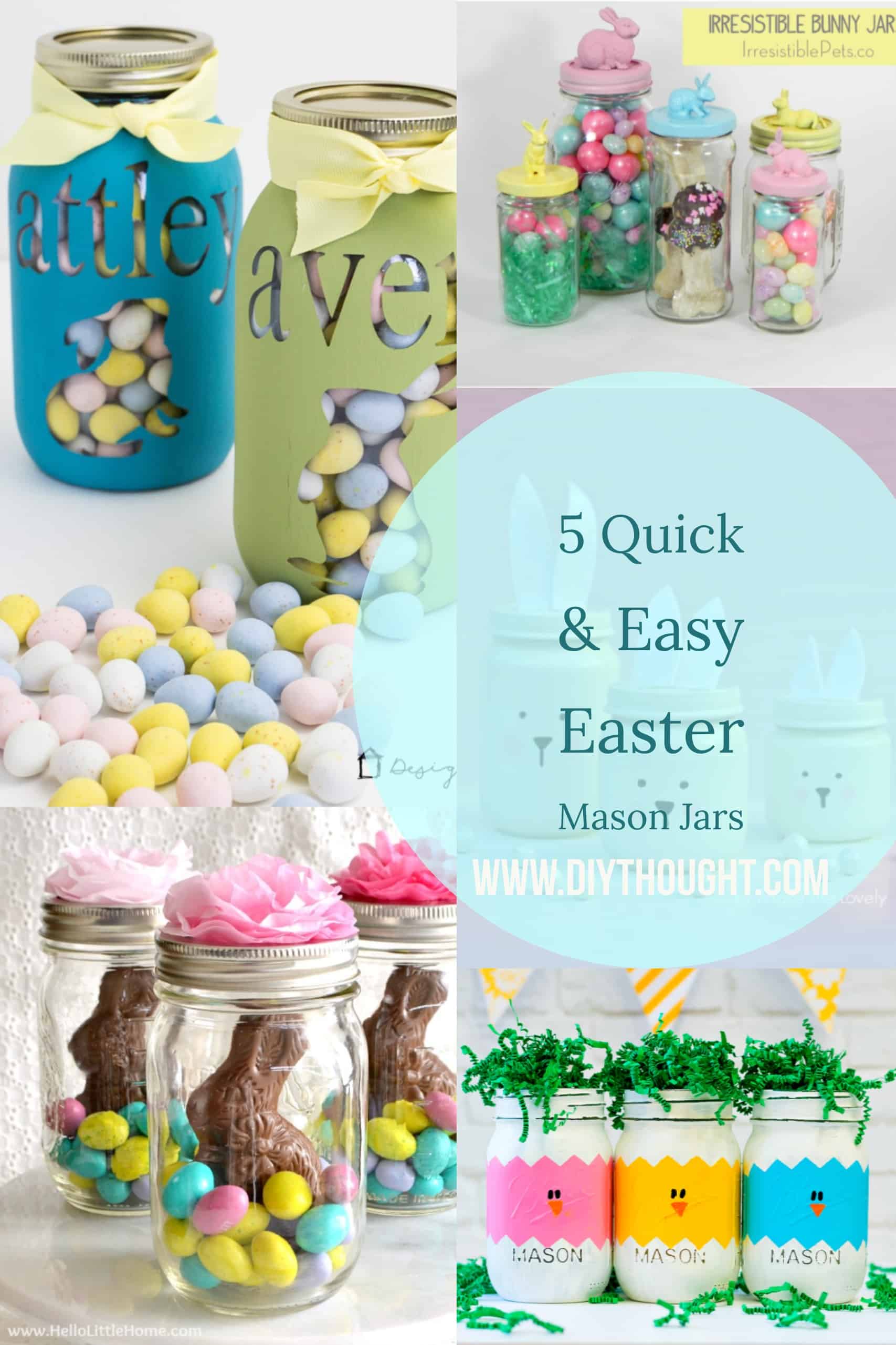5 Quick & Easy Easter Mason Jars - diy Thought