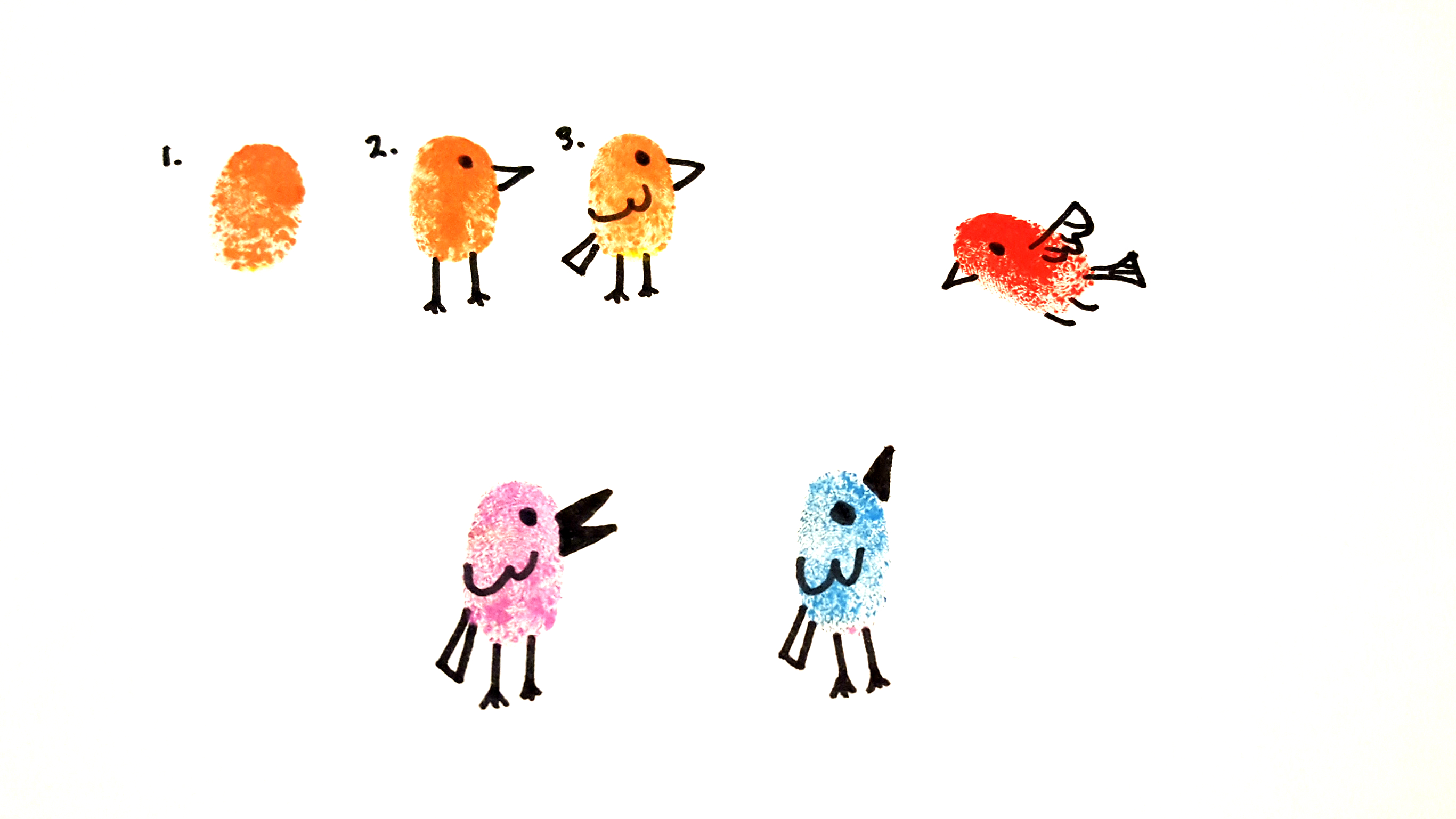 How To Make Fingerprint Birds Diy Thought