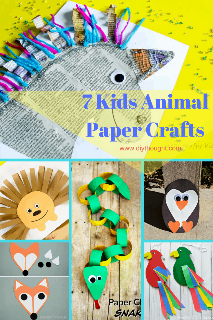 7 Kids Animal Paper Crafts - DIY Thought