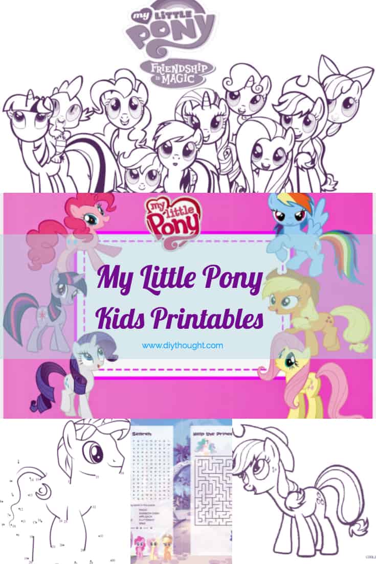 Free My Little Pony Kids Printables - DIY Thought