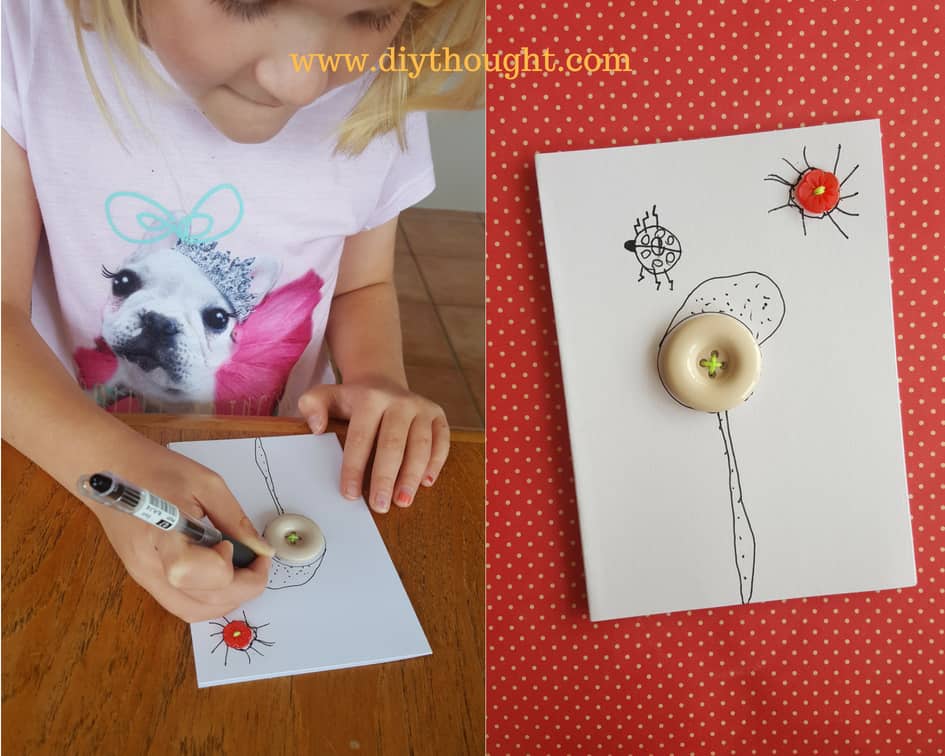 Diy Button Flower Cards - DIY Thought