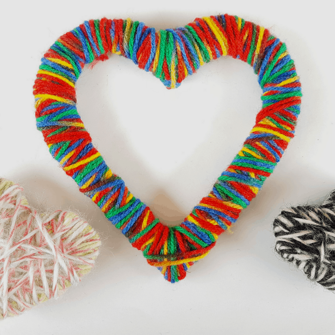Diy Decorative Yarn Hearts - DIY Thought