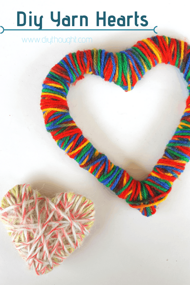 Diy Decorative Yarn Hearts - diy Thought