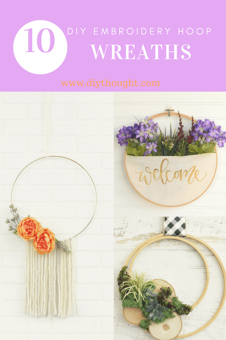 10 DIY Embroidery Hoop Wreaths - diy Thought