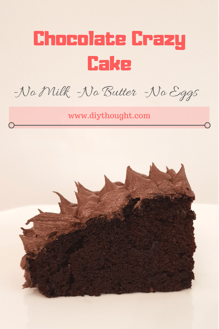 Chocolate Crazy Cake- Egg Free & Dairy Free - diy Thought