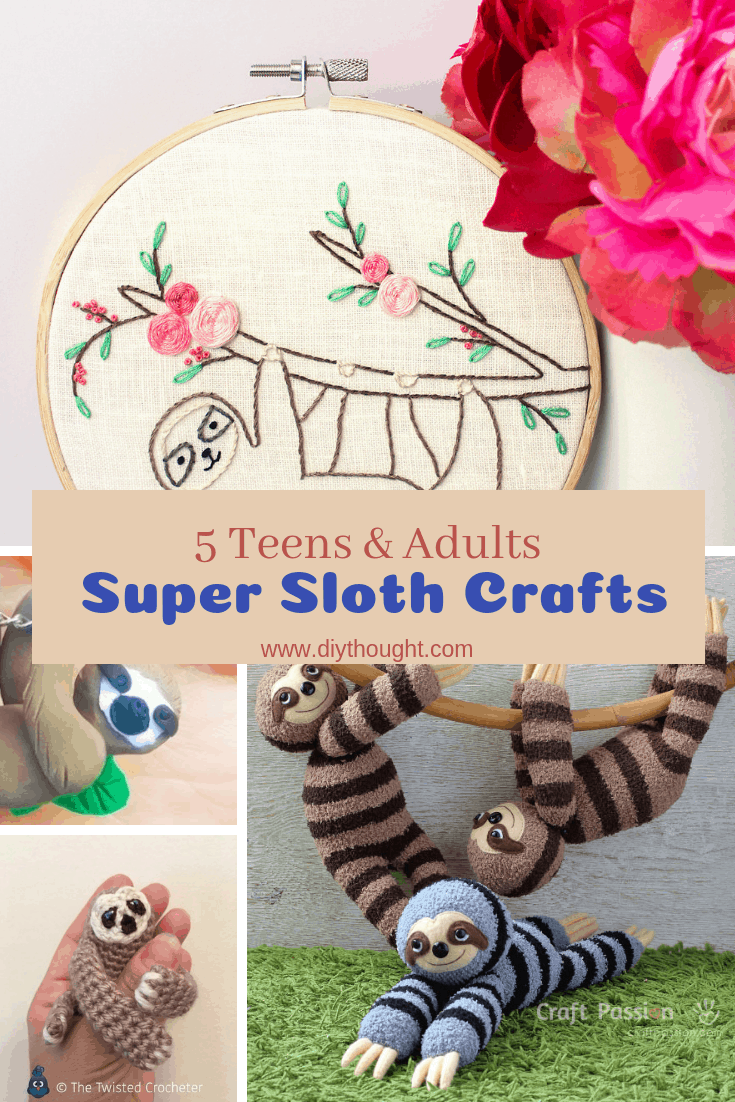 5 Teens & Adults Super Sloth Crafts - diy Thought