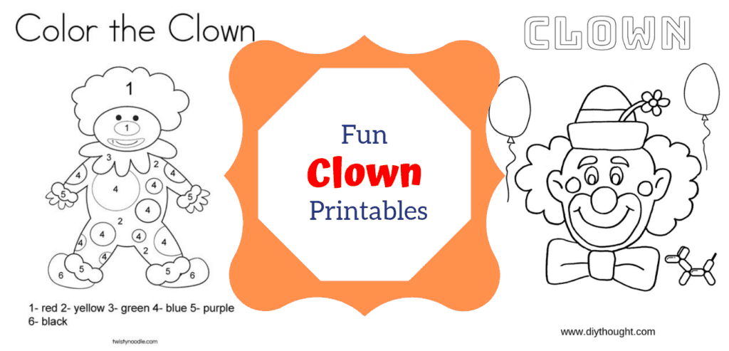 5 Free Fun Clown Printables - diy Thought