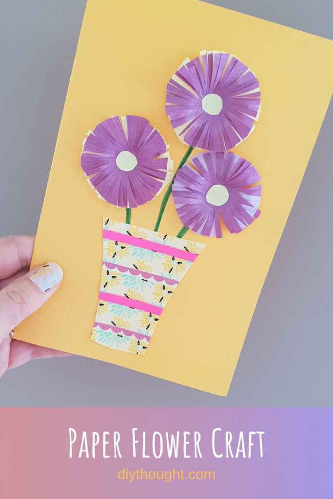 Paper Flower Card Craft - diy Thought