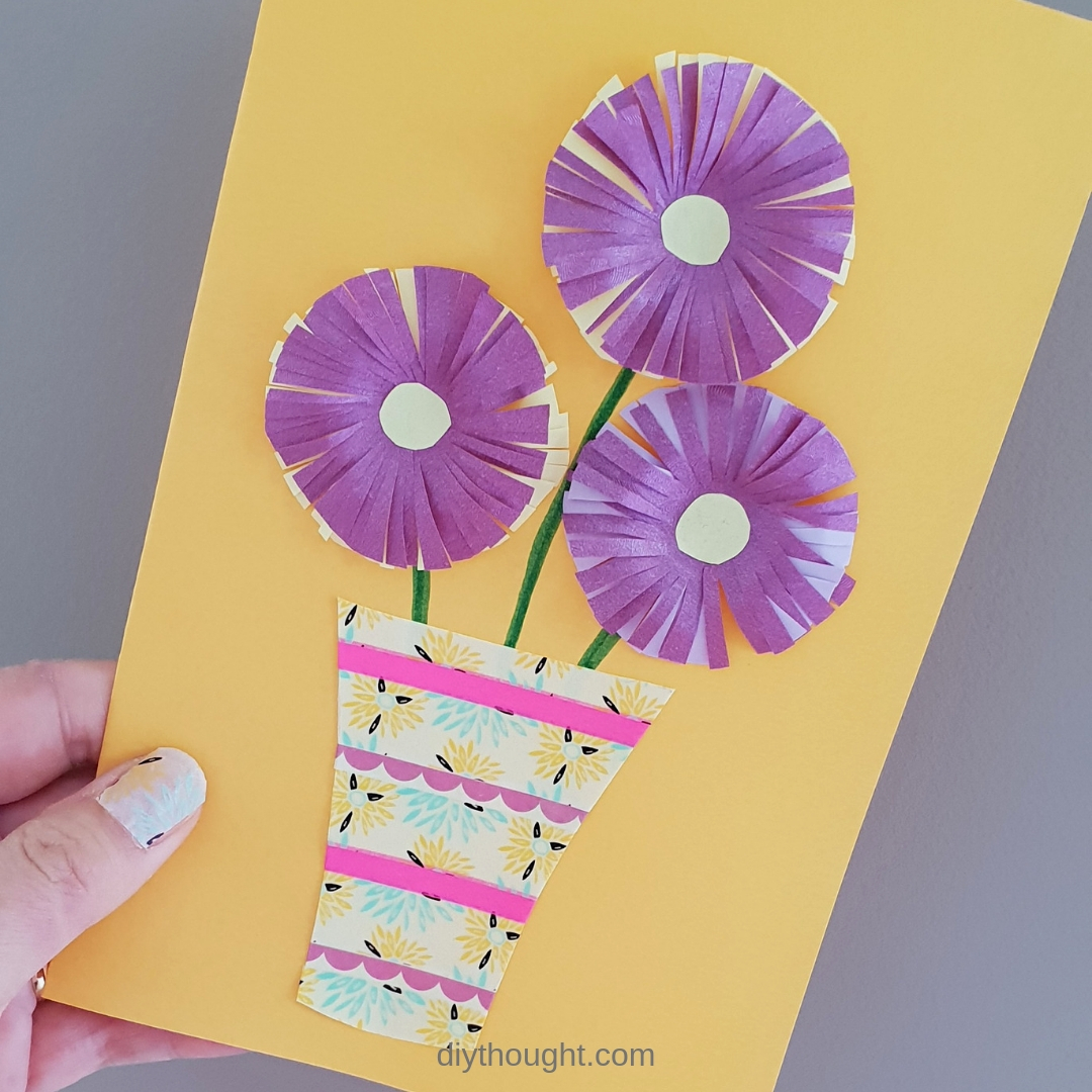 Paper Flower Card Craft - DIY Thought