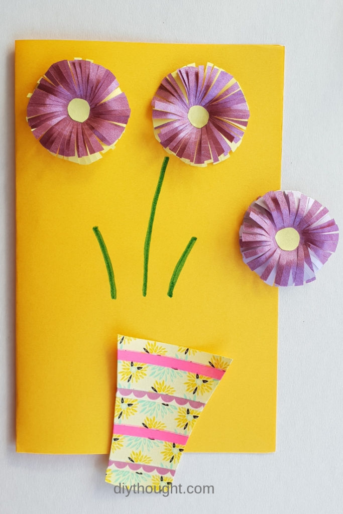 Paper Flower Card Craft - diy Thought