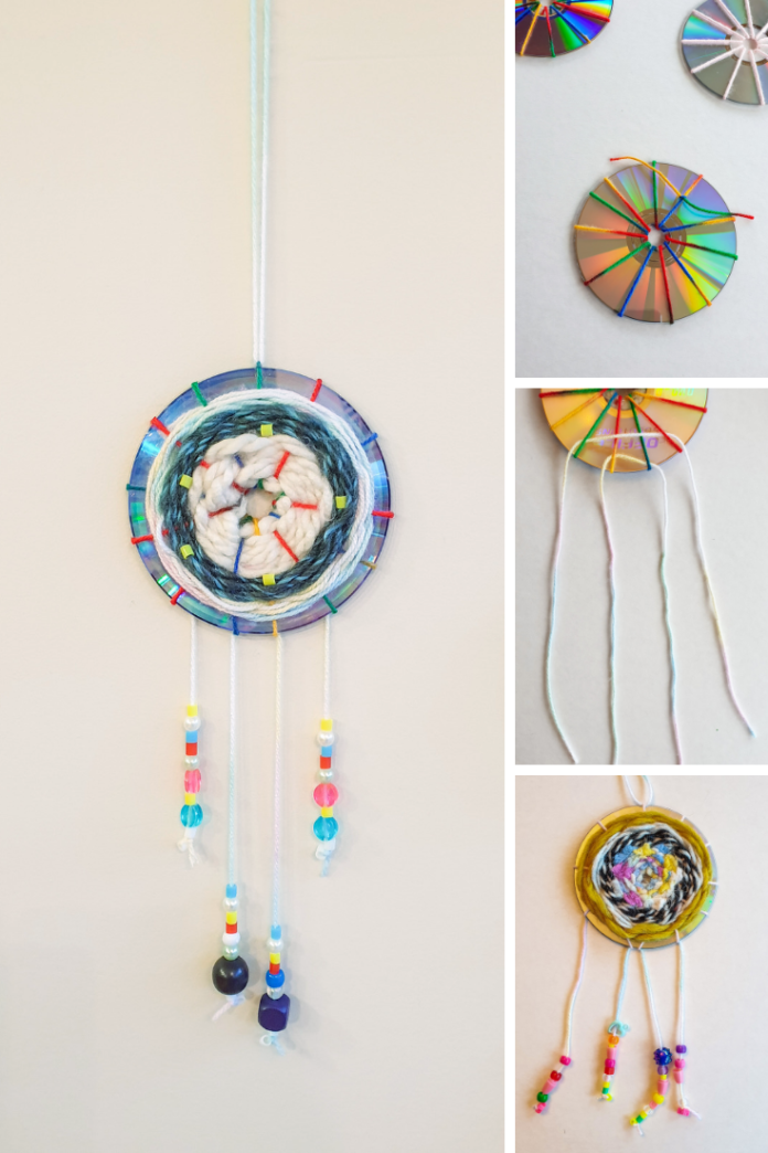Upcycled CD & Yarn Dreamcatcher Craft - diy Thought