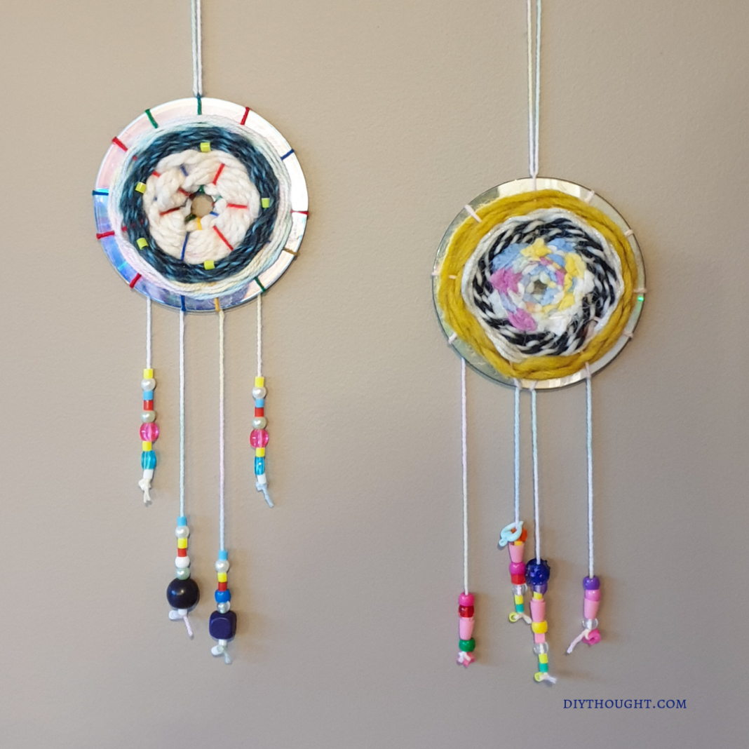 Upcycled CD & Yarn Dreamcatcher Craft - diy Thought