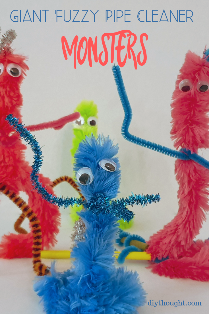 Giant Fuzzy Pipe Cleaner Monsters - diy Thought