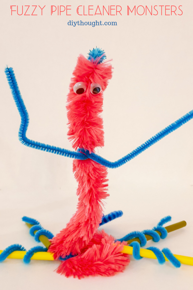 Giant Fuzzy Pipe Cleaner Monsters - diy Thought