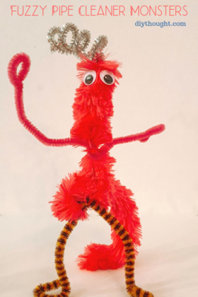 Giant Fuzzy Pipe Cleaner Monsters - diy Thought