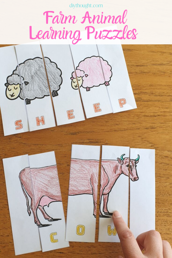 Farm Animal Learning Puzzles - diy Thought