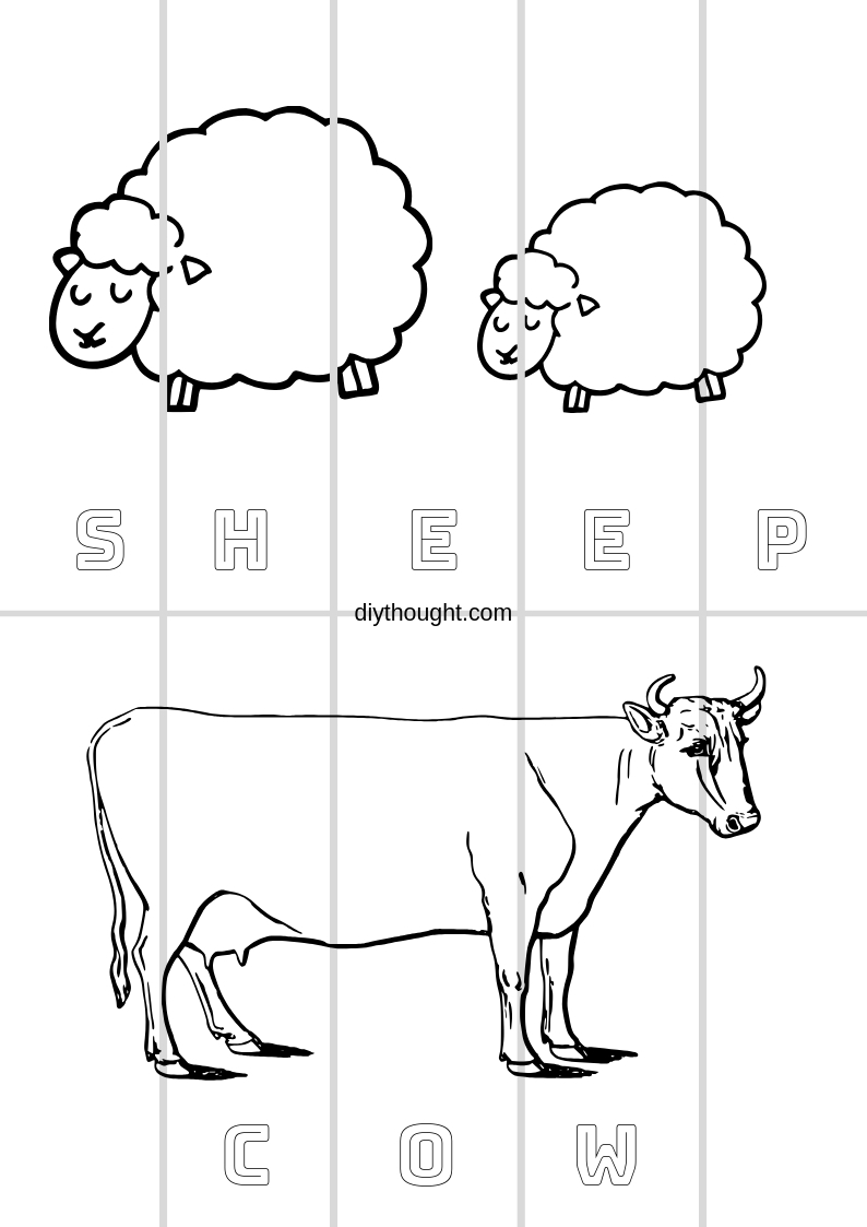Farm Animal Learning Puzzles - diy Thought