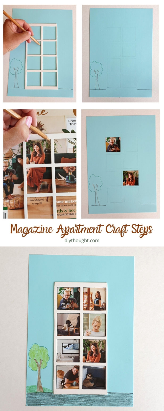 Recycled Magazine Apartment Building Craft - diy Thought