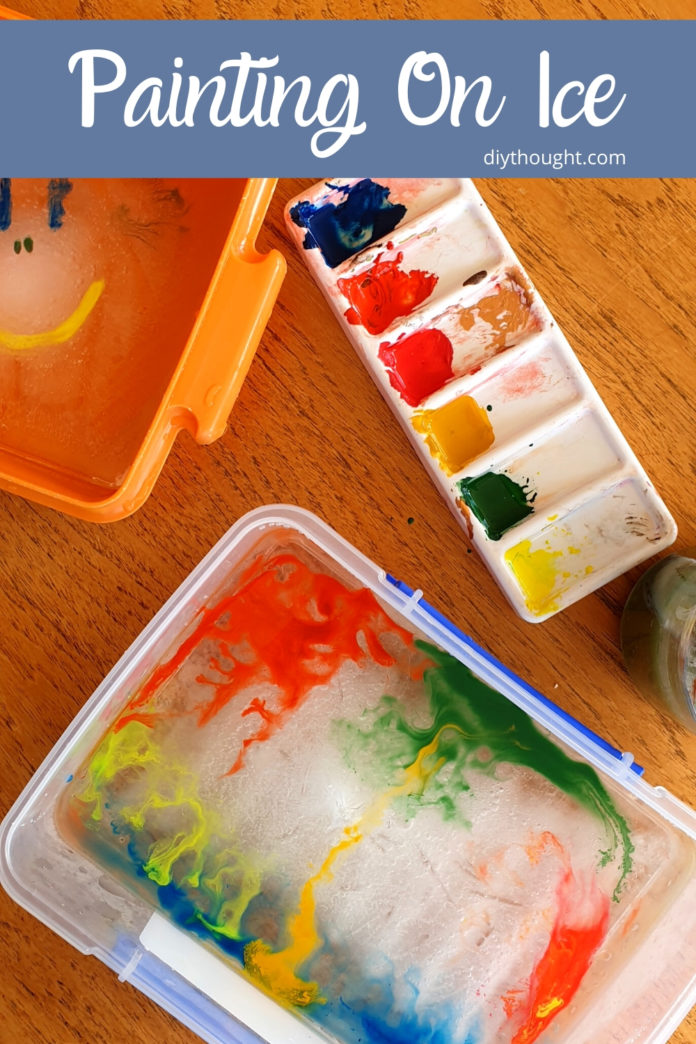 Painting On Ice Art Activity - diy Thought