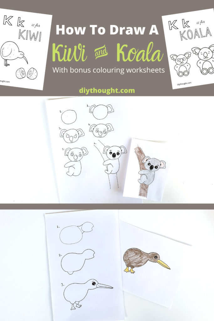 How To Draw A Koala & Kiwi - diy Thought