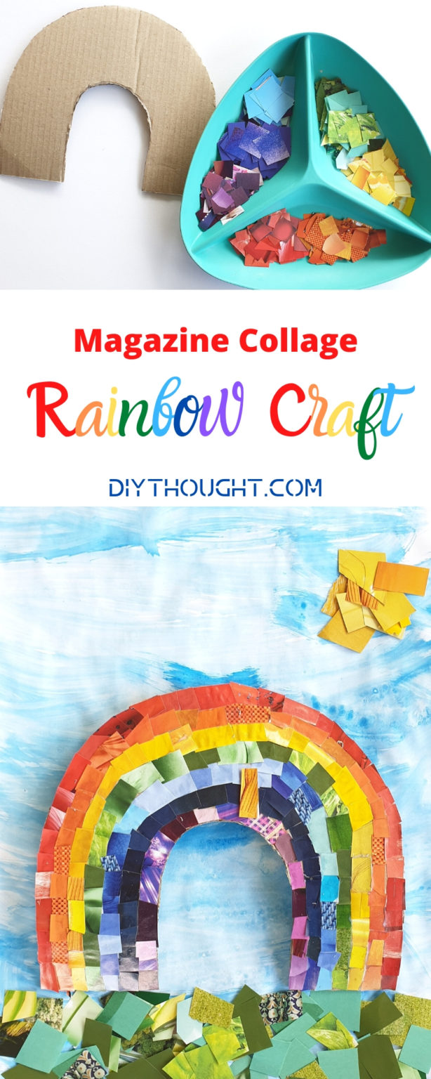 Magazine Collage Rainbow Craft - diy Thought