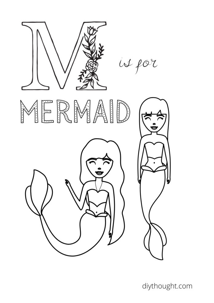 Letter M Mermaid Milk Jug Craft - diy Thought