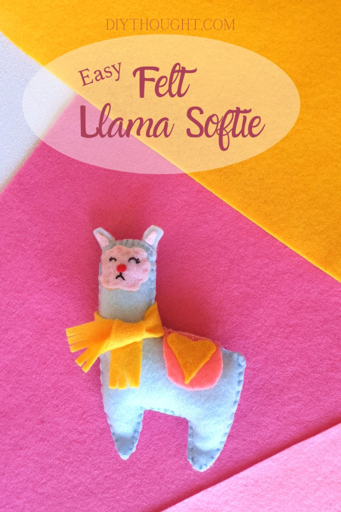 Easy Felt Llama Softie - diy Thought