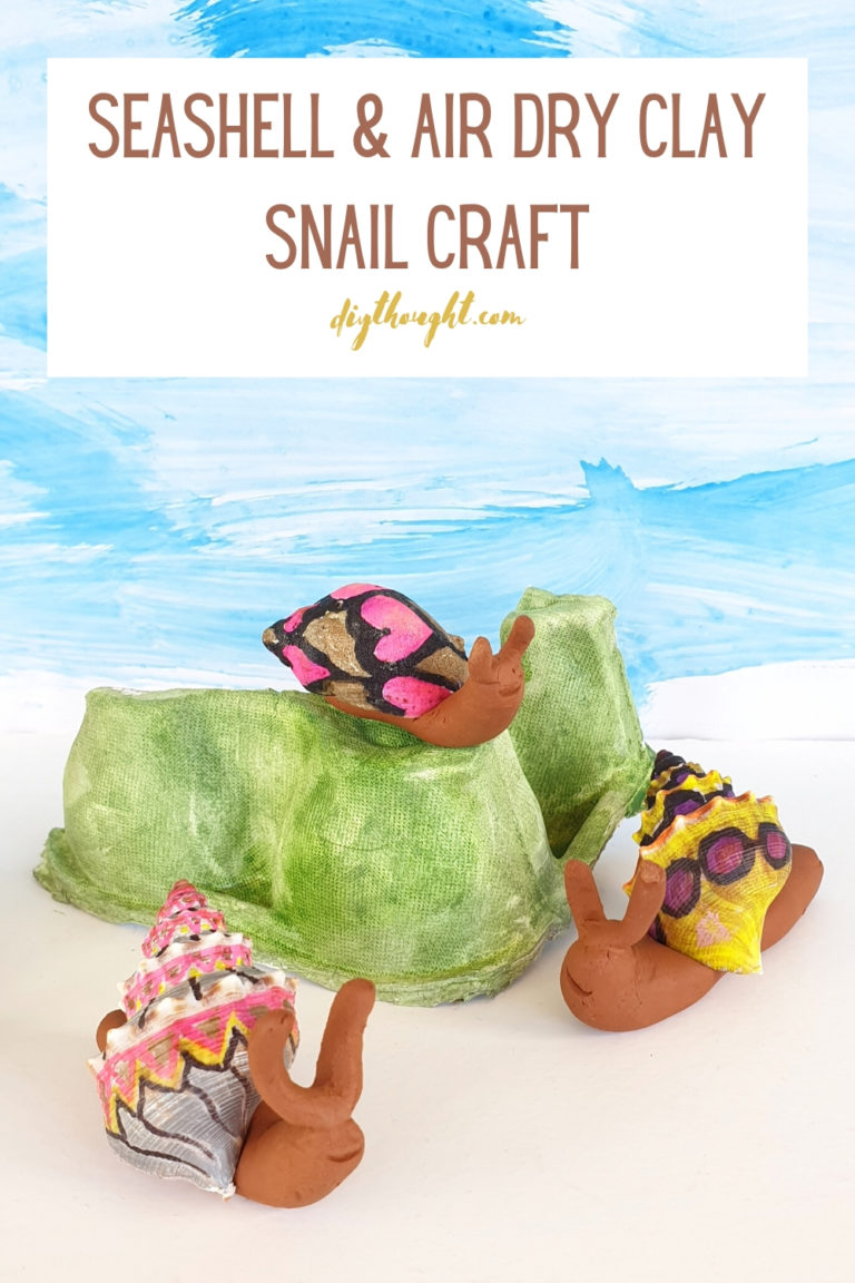 Seashell & Air Dry Clay Snail Craft - diy Thought