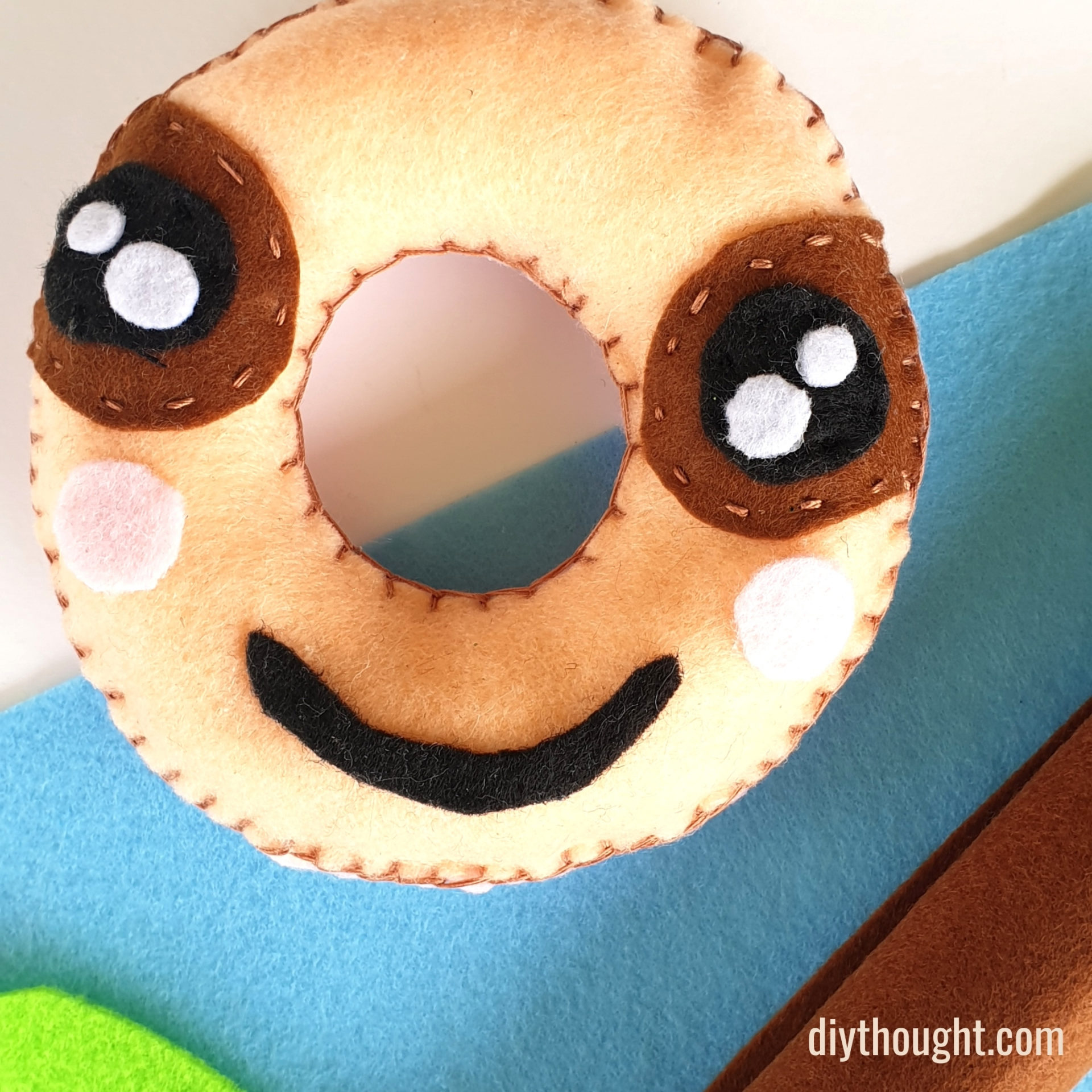 Felt Sloth Donut Softie - diy Thought