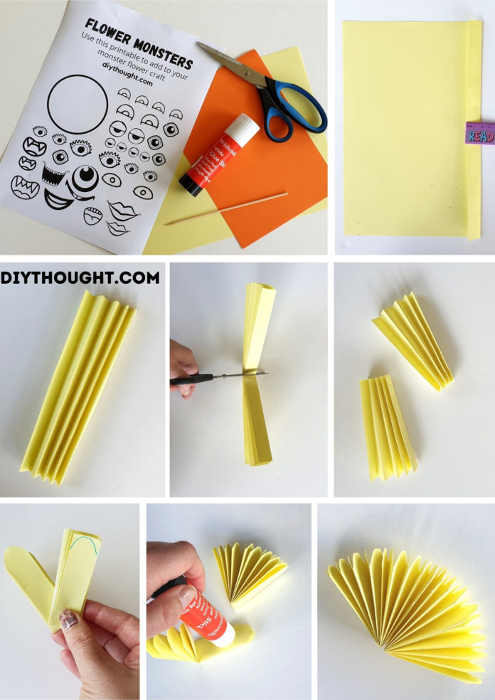 Paper Flower Monster Craft - diy Thought