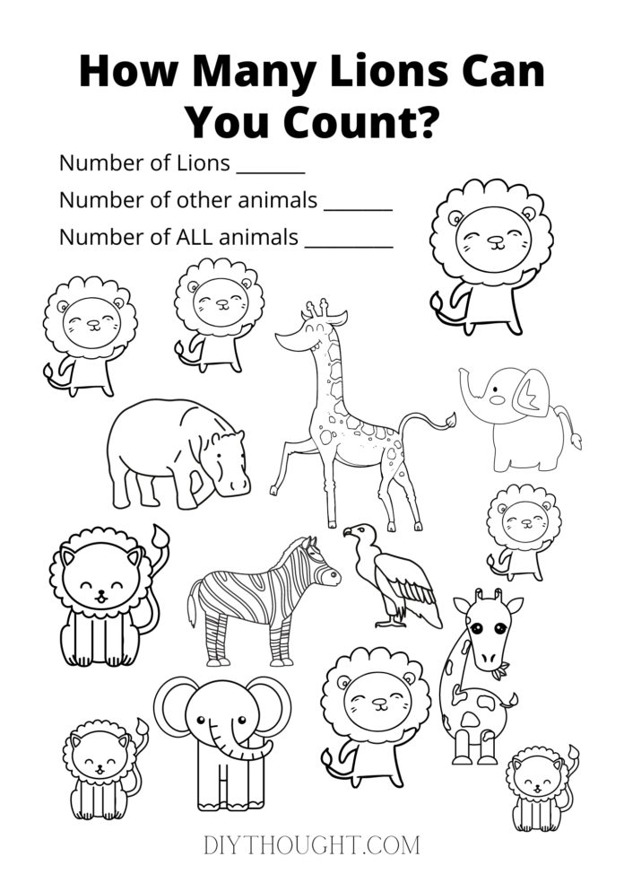 Free Seek & Count Printable Worksheets - diy Thought