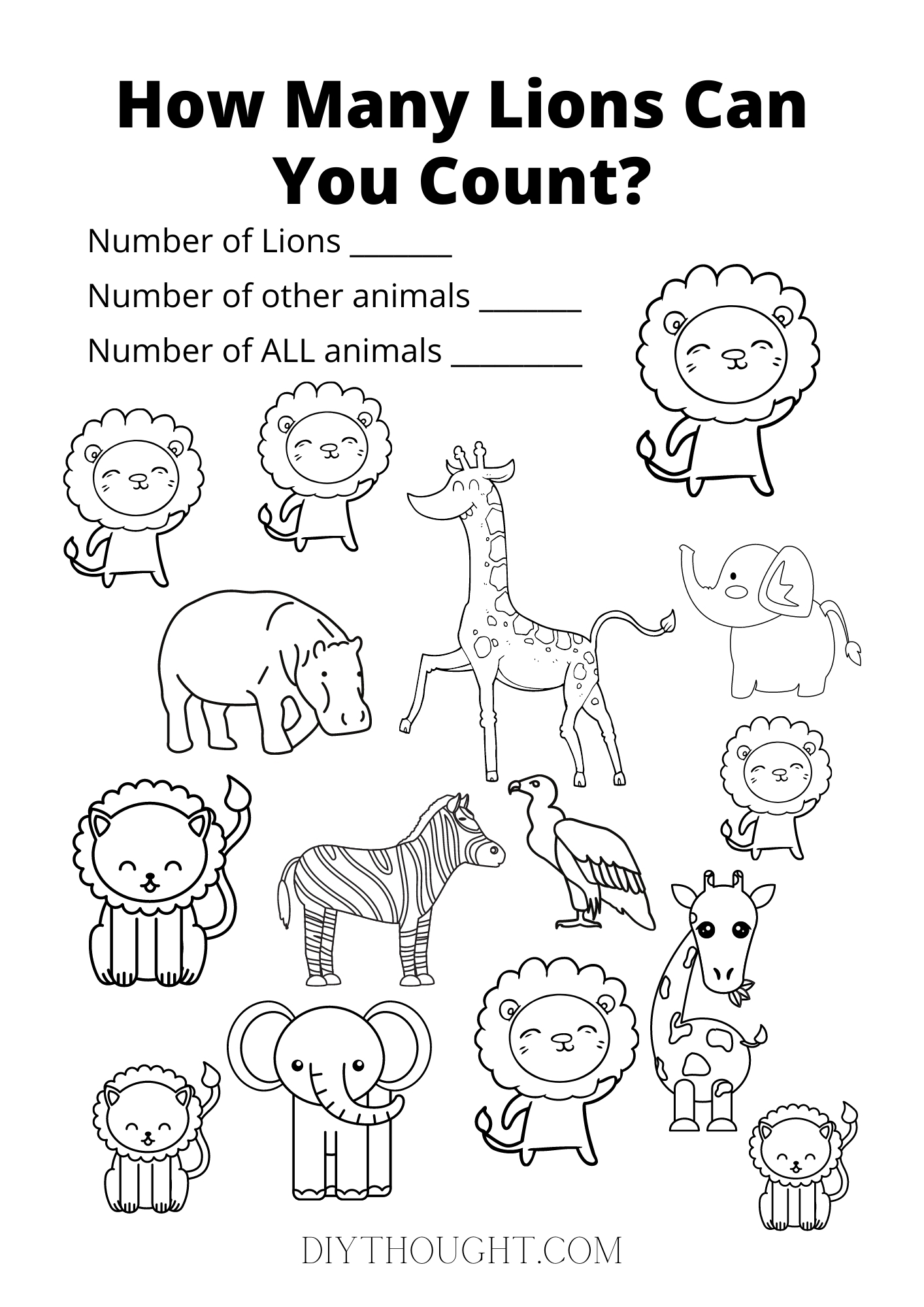 Free Seek & Count Printable Worksheets - diy Thought