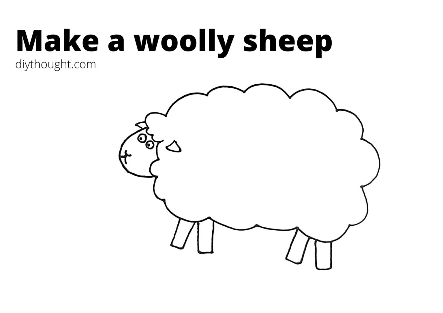Cardboard Woolly Sheep Craft - diy Thought