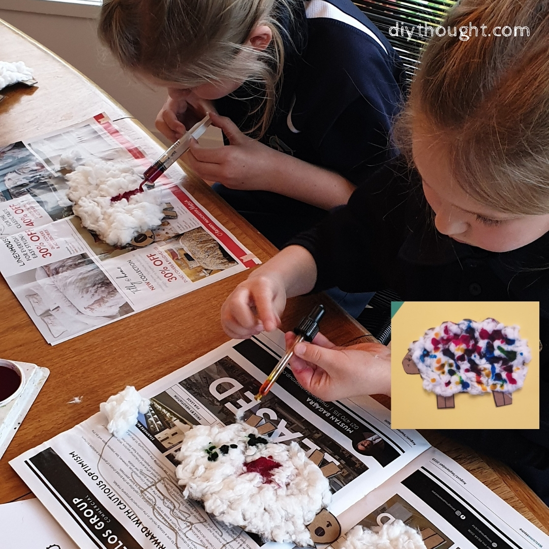 Cardboard Woolly Sheep Craft - diy Thought