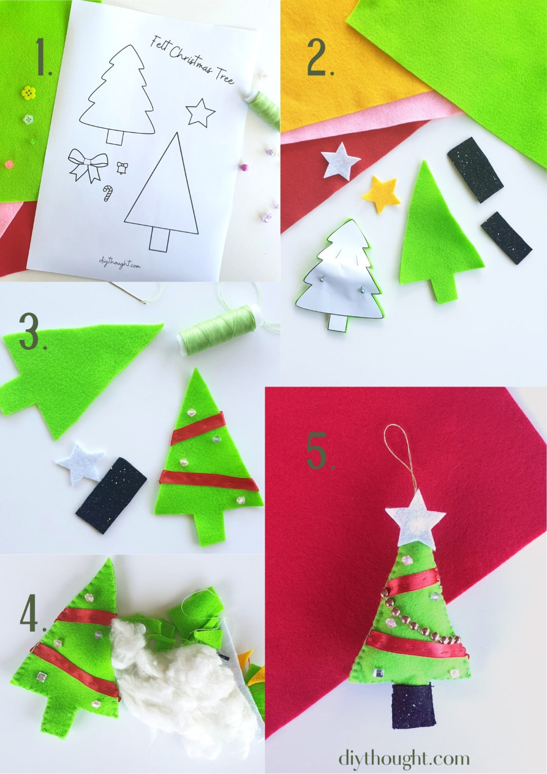 Felt Christmas Trees - diy Thought