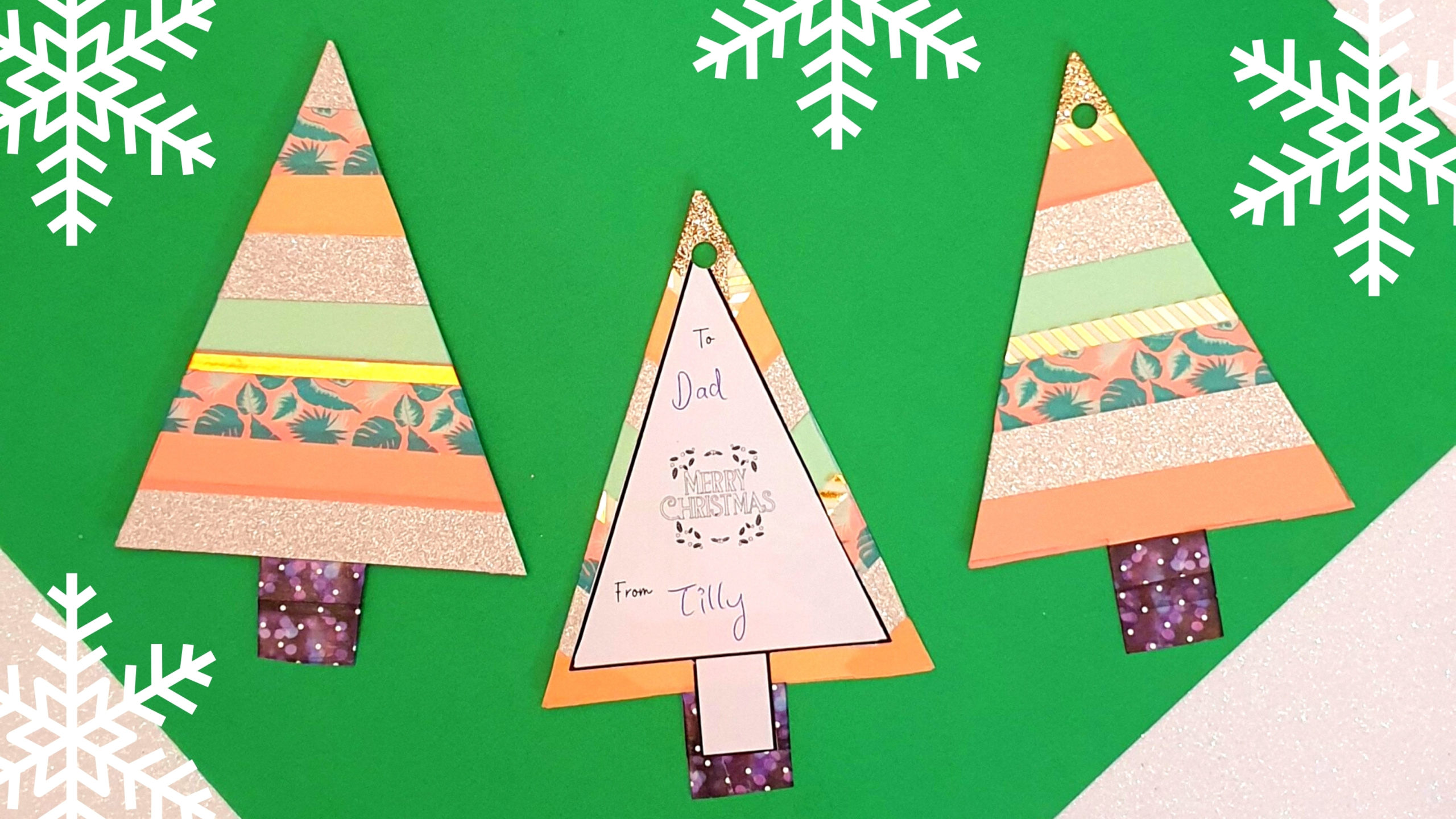 Washi Tape Christmas Tree Gift Tags - DIY Thought