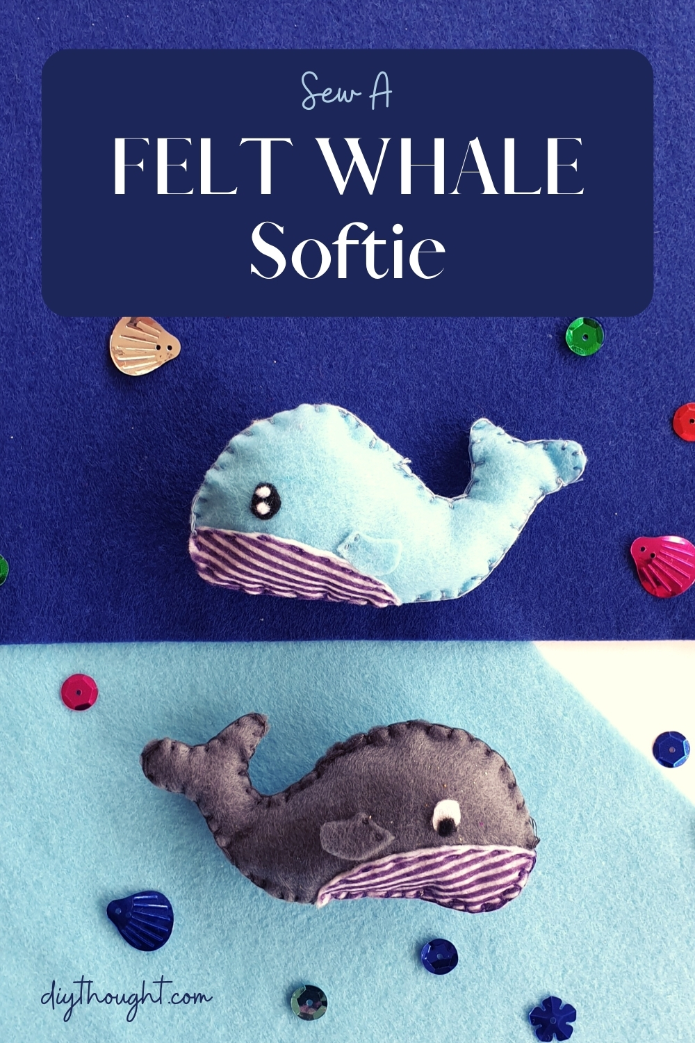 Sew A Felt Whale Softie - diy Thought