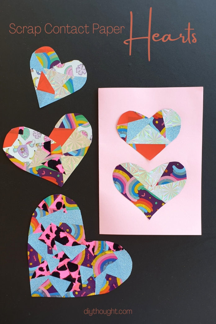 Scrap Contact Paper Hearts - diy Thought