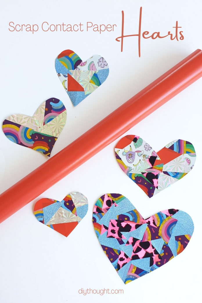 Scrap Contact Paper Hearts - diy Thought