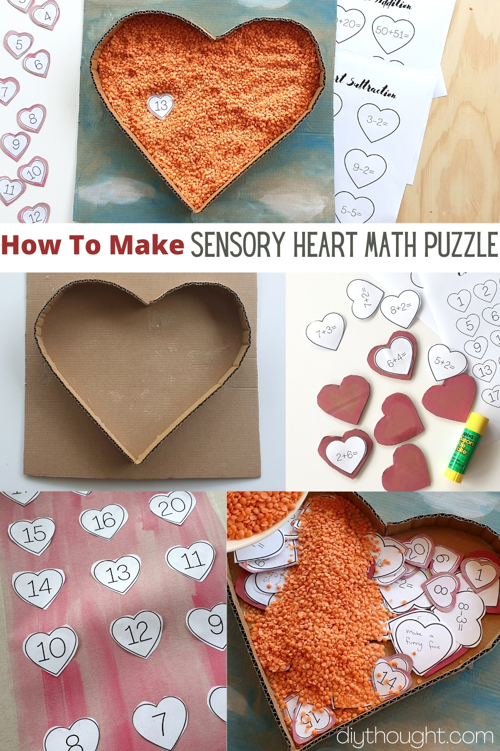 Sensory Heart Math Puzzle - diy Thought