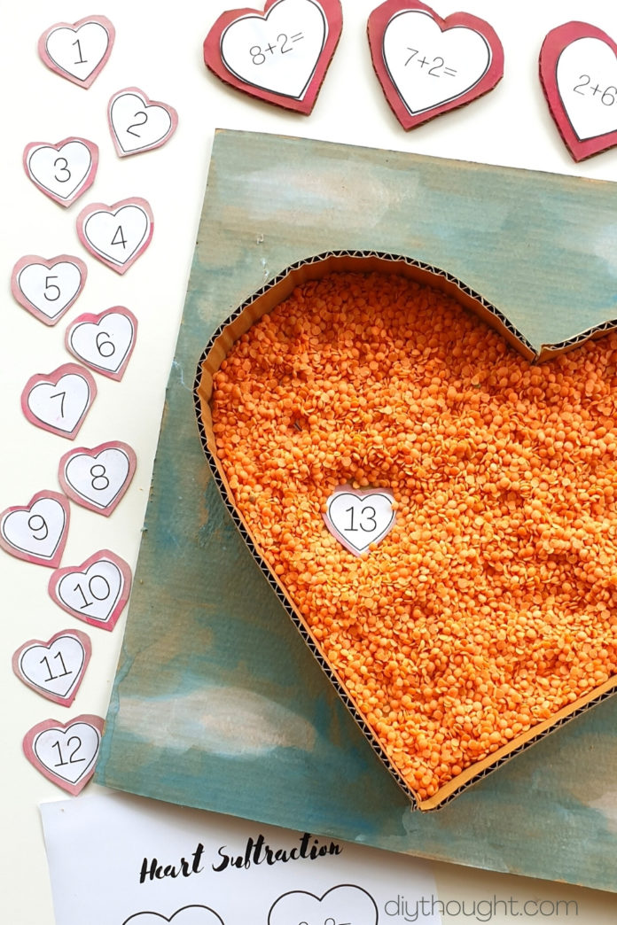 Sensory Heart Math Puzzle - diy Thought