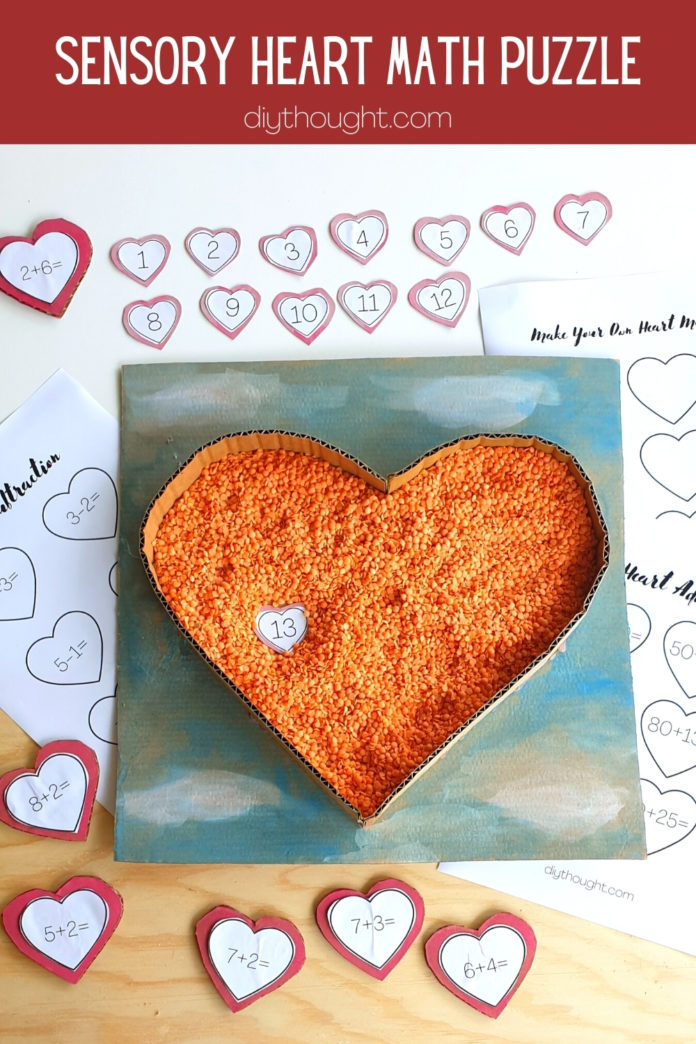 Sensory Heart Math Puzzle - diy Thought