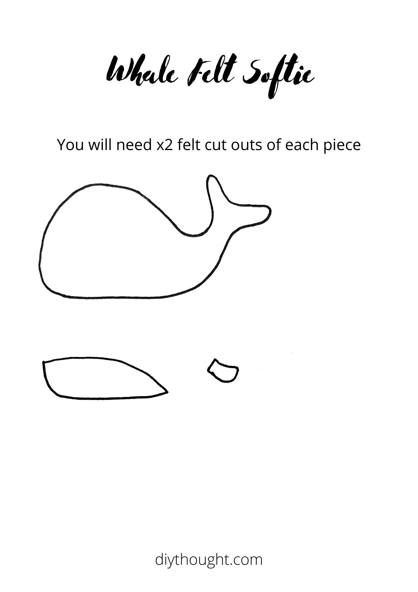 Sew A Felt Whale Softie - diy Thought