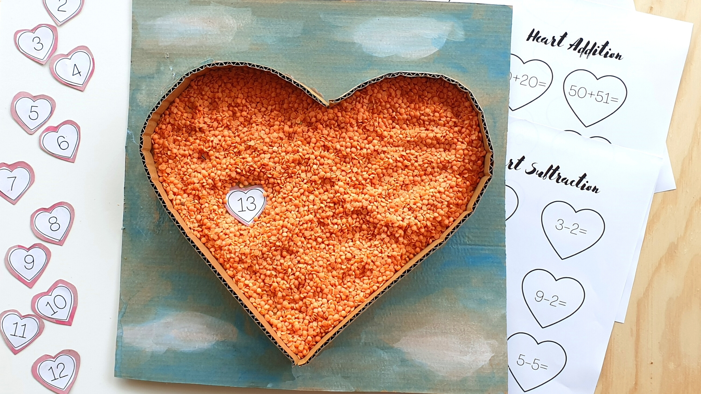 Sensory Heart Math Puzzle - diy Thought