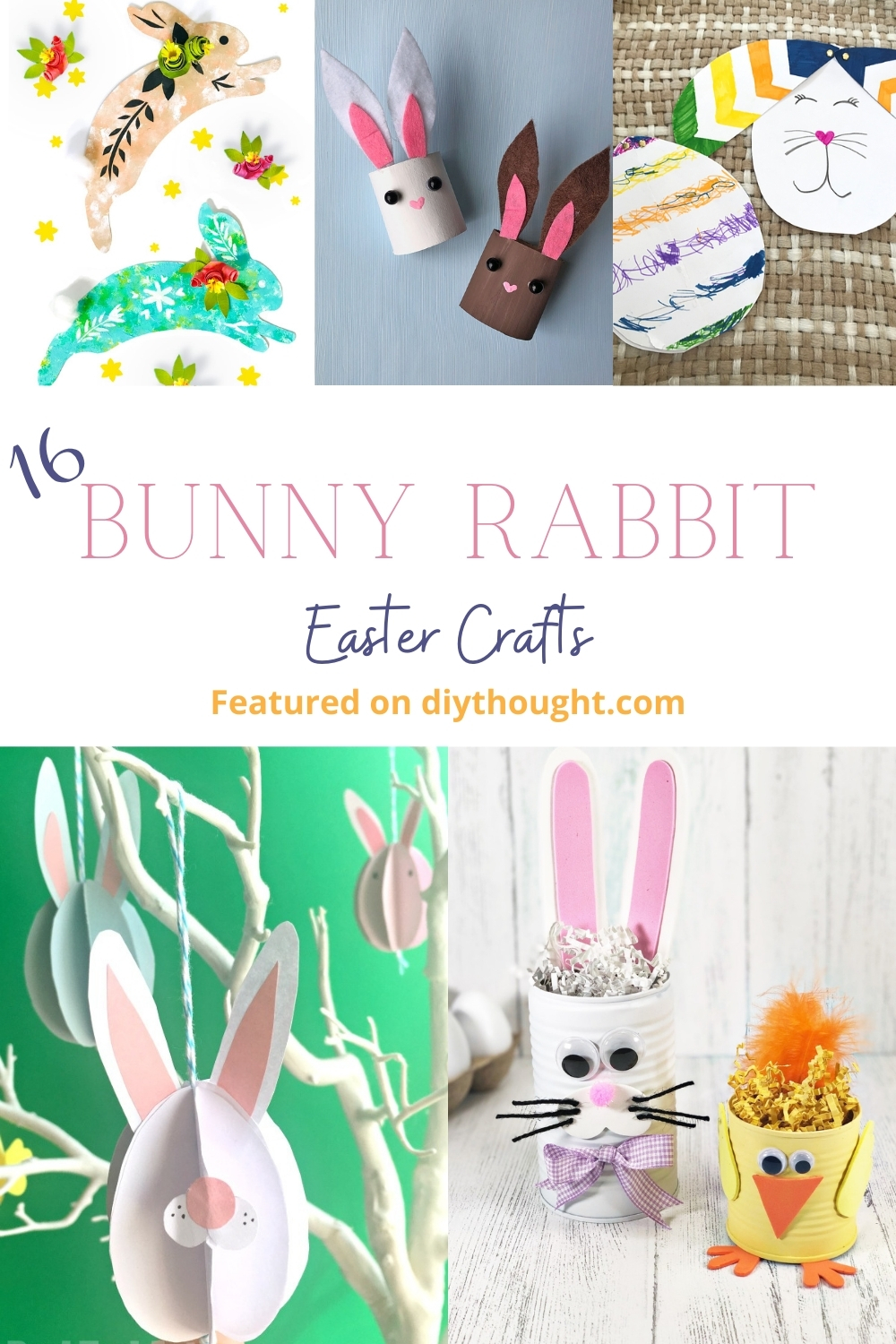 16 Kids Bunny Rabbit Easter Crafts - diy Thought