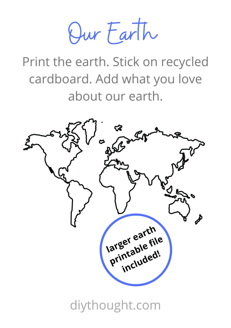 We Love The Earth Printable Recycled Craft - diy Thought