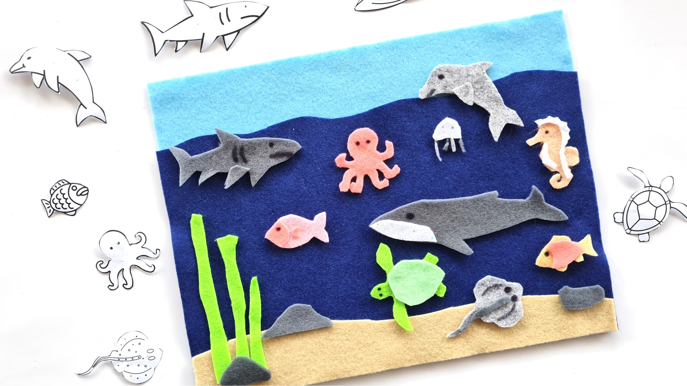 DIY Ocean Felt Play Mat - DIY Thought